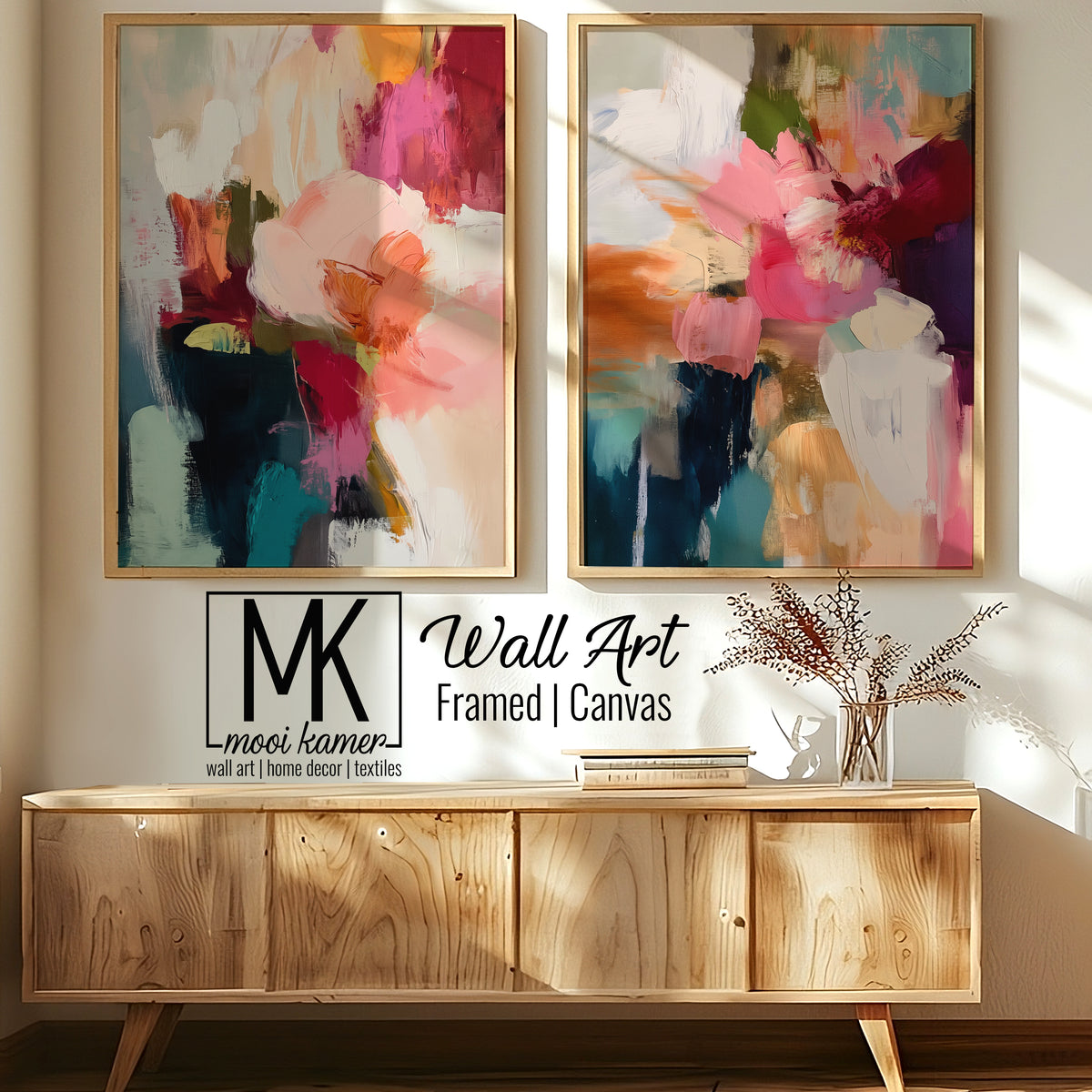 Wall Art | Framed Modern Color Art | 2 Set – Mooi Kamer