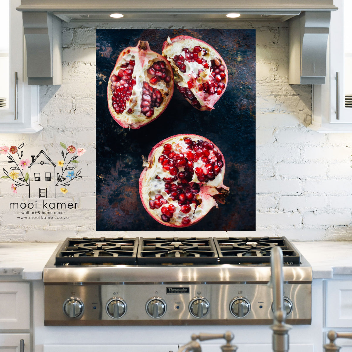 Pomegranate Splash-back | Perspex Only | [Hardware for Mounting not In ...