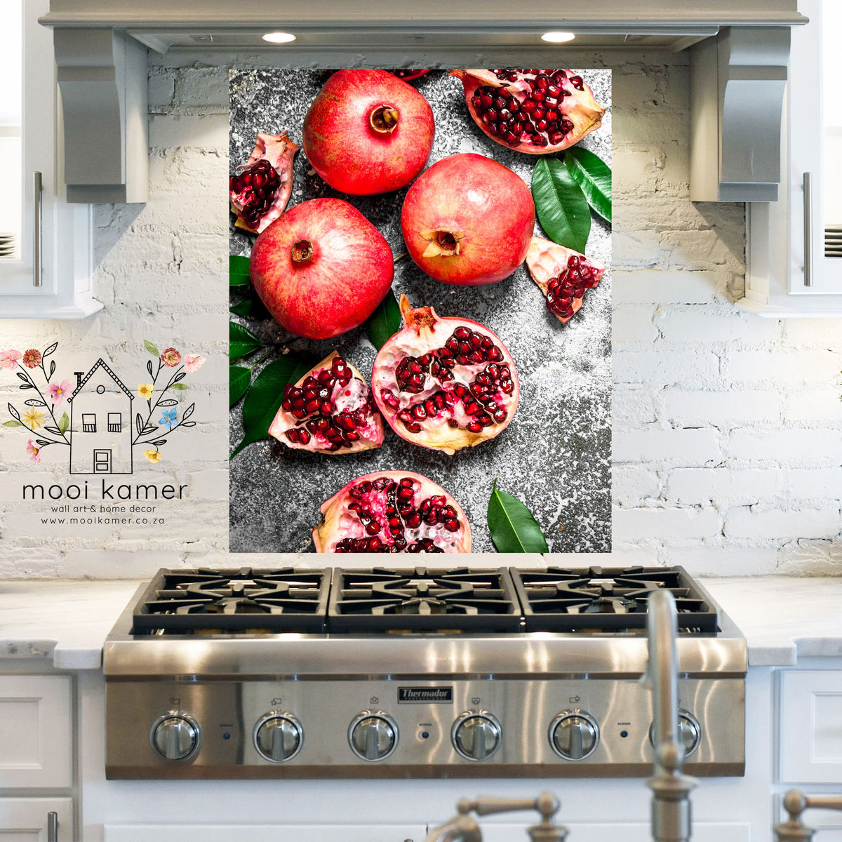 Pomegranate Splash-back | Perspex Only | [Hardware for Mounting not In ...