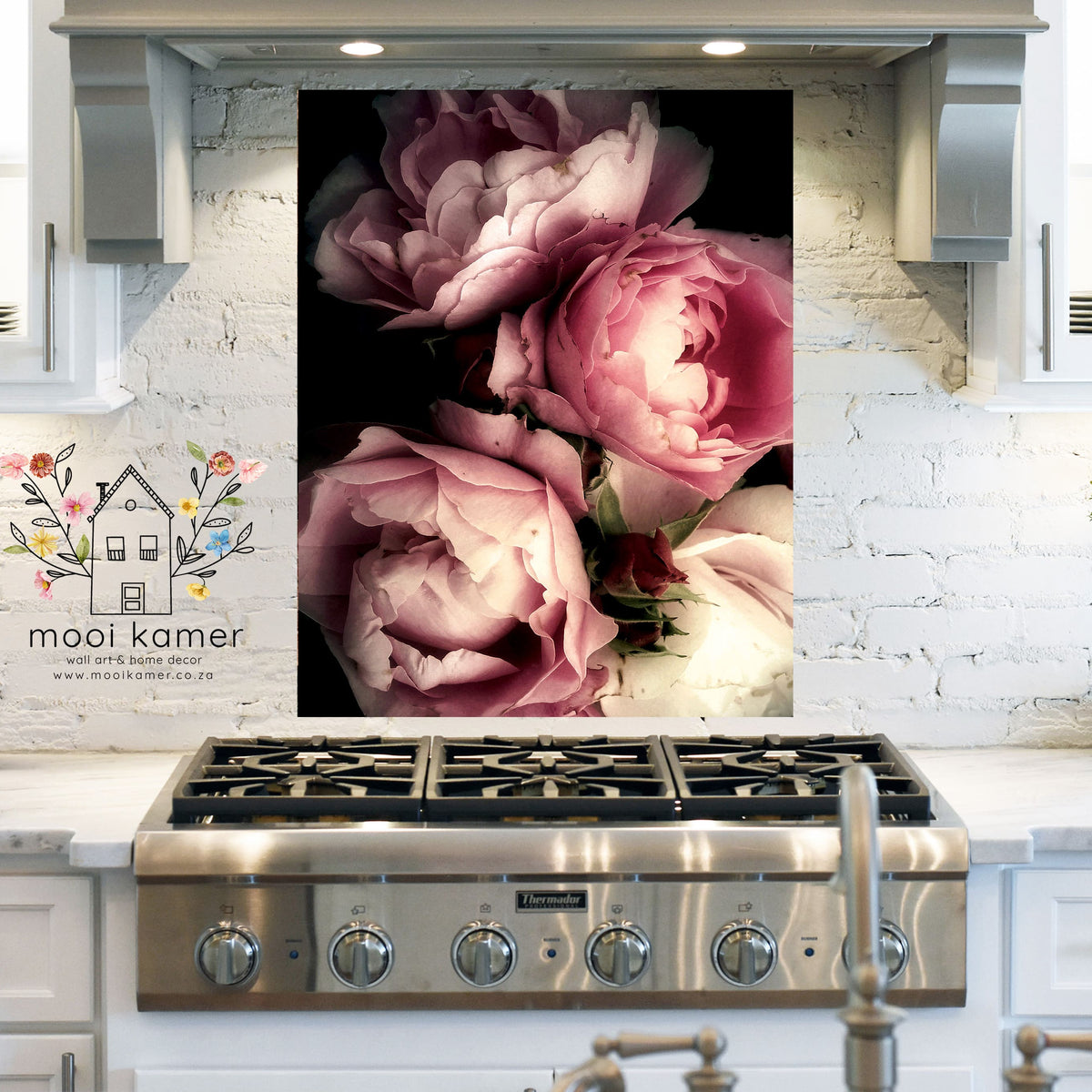 Floral Splash-back | Perspex Only | [Hardware for Mounting not Include ...