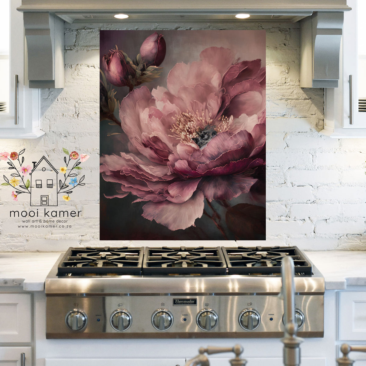 Floral Splash-back | Perspex Only | [Hardware for Mounting not Include ...